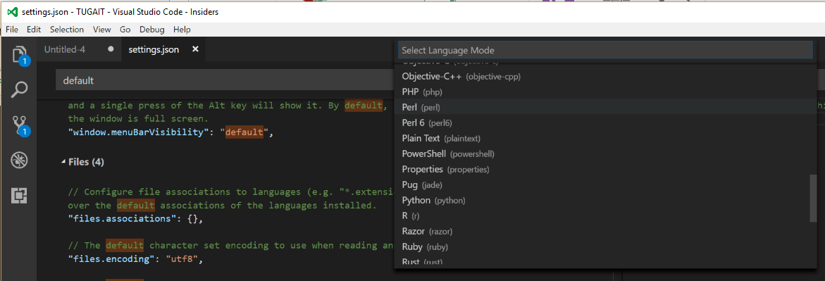 Setting The Default File Type For A New File In VS Code